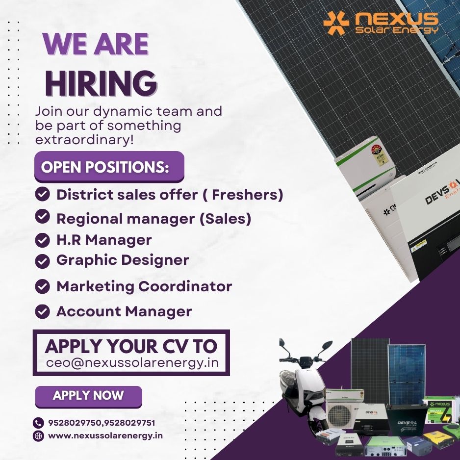 “Exciting Career Opportunities At [Nexus Solar Energy] – APPLY TODAY ...